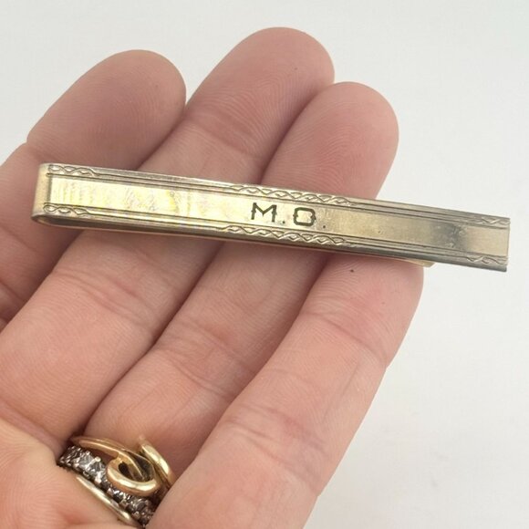 Vintage | Jewelry | Vintage Gold Tone Monogrammed Tie Clip | Poshmark